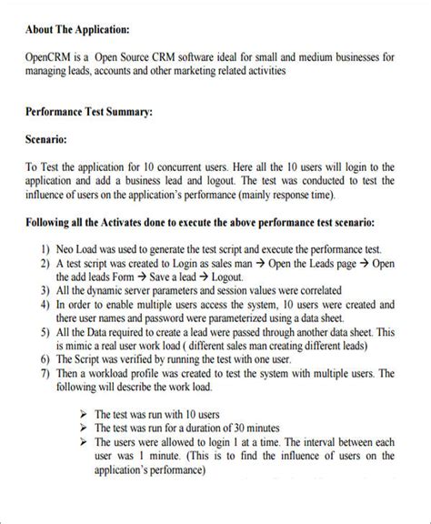 Performance Test Report Template