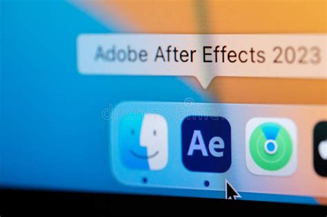 Open Adobe After Effects App In Macbook Dock Editorial Image Image Of
