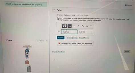 solved the 25 kg block a is released from rest figure 1