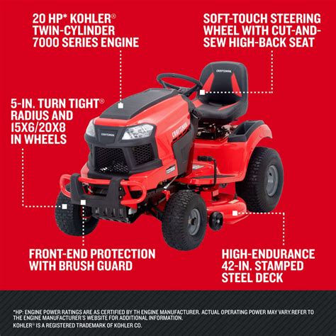 42-in. 20 HP* KOHLER® Hydrostatic TURN TIGHT™ Gas Riding Lawn Mower (T | CRAFTSMAN