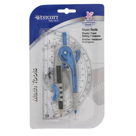 Westcott Protractor And Compass Set Assorted Colors Shop Tools