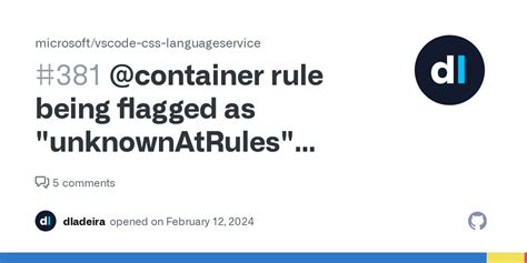 Container Rule Being Flagged As Unknownatrules When Nested In Scss · Issue 381 · Microsoft