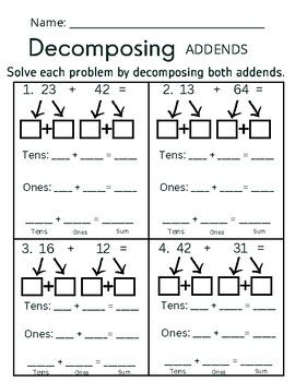 Decomposing 2 Digit Addends By EduMissB TPT