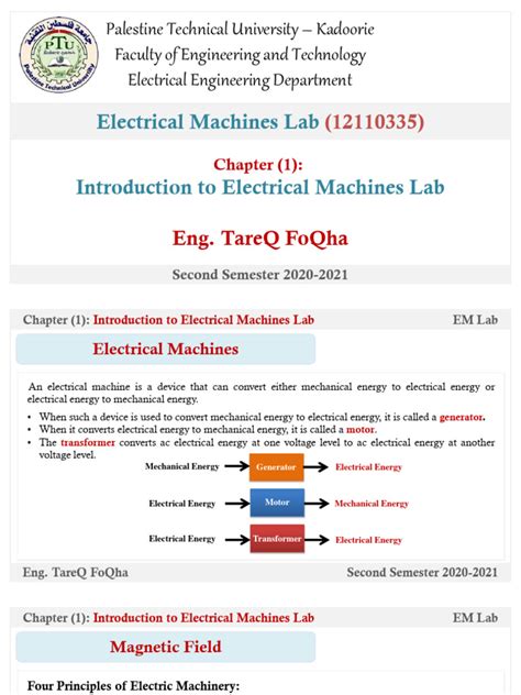 Electrical Machines Lab Slides Experimen Pdf Electric Motor Electromagnetic Induction