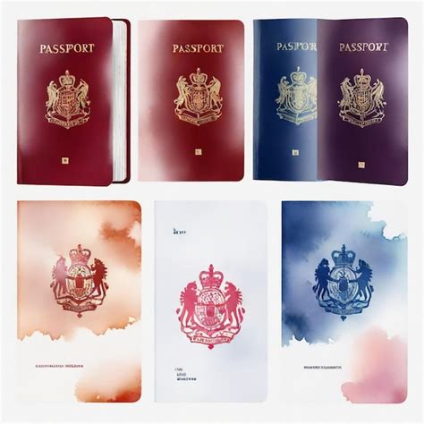 Premium Vector Four Different Passports With The Word Passport On The Front