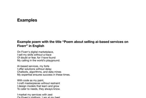 Generate Poems Using Ai With Any Theme Or Topic By Alisoltanirad Fiverr