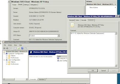 MPECS Inc Blog SBS Group Policy Object And Settings Commenting