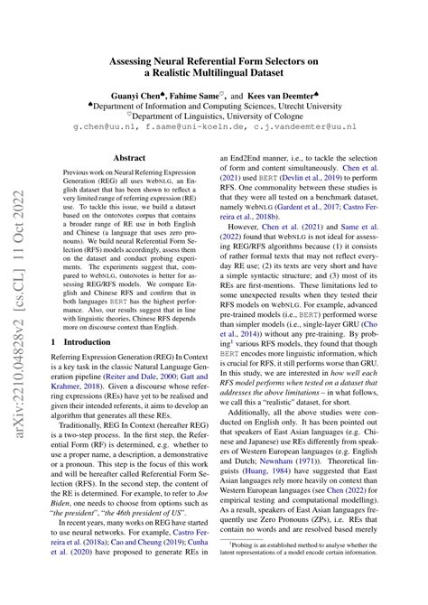 Pdf Assessing Neural Referential Form Selectors On A Realistic Multilingual Dataset