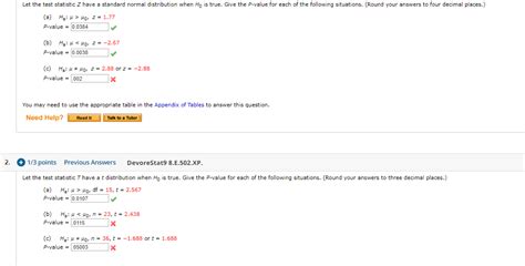 Solved Let The Test Statistic Z Have A Standard Normal