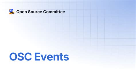 Osc Events Open Source Committee
