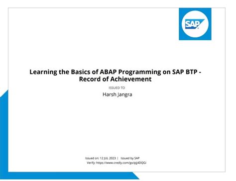 Harsh Jangra On Linkedin Sap Learning Programming Sapabap