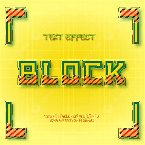 editable text effect vector art png block editable text effect yellow block build png image