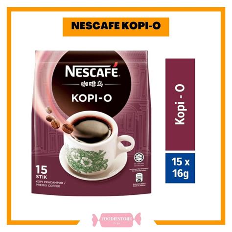 Nescafe Kopi O 16g X 15s Black Strong And Rich Shopee Malaysia