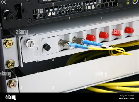 Close Up Network Switch And Patch Cables Stock Photo Alamy
