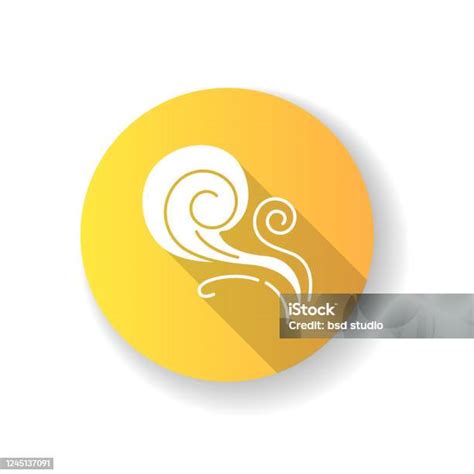 바람 회오리 오렌지 플랫 디자인 긴 그림자 문표 아이콘입니다 차가운 신선한 공기 소용돌이 험난 한 좋은 냄새 증발 연기 퍼프 바람 바람 나선형 연기를 불어 실루엣 Rgb