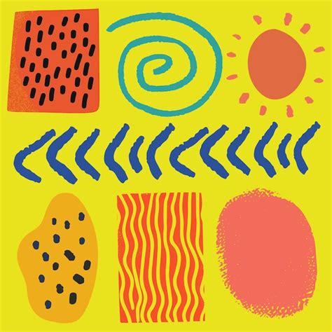 Premium Psd Vibrant Abstract Design Element Psd Set