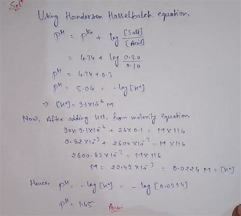 [solved] calculate the ph of 90 0 ml of the buffer solution 0 10 m hc