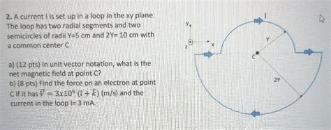 Solved 2 A Current Lis Set Up In A Loop In The Xy Plane