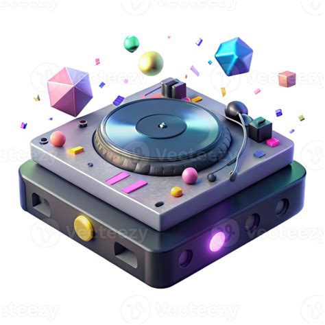 Impressive Minimalist Dj Turntable Side View Isolated High Resolution 60087988 Png