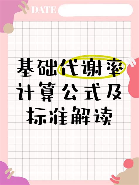 🔥基础代谢率计算公式及标准解读🔥