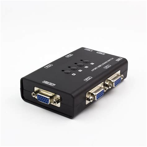 Kvm 스위치 4 포트 수동 Usb Vga 변환기 4 컴퓨터용 마우스 키보드 및 모니터 세트 공유 원래 케이블 보내기 컴퓨터 주변 장치