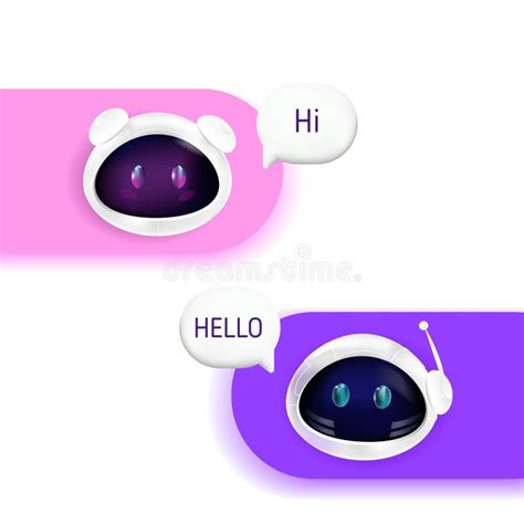 Robots Chat Bot Chatting In Dialog Boxes Vector Illustration Stock Vector Illustration Of