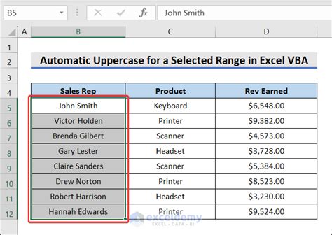 Applying Automatic Uppercase In Excel Vba 2 Examples Exceldemy