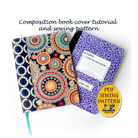Composition Book Cover Pattern And Tutorial Notebook Cover Sewing