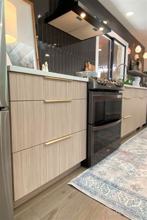 Scandinavian Style Kitchen With Euro Slab Cabinets In A Light Wood