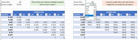Microsoft Excel Data Validation Using Truth Table To Define List