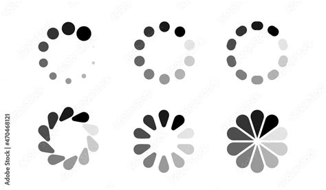 Progress Loader Icons Load Spinning Circle Indication Waiting Loading