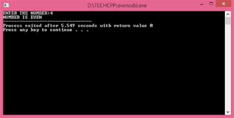 c program to check whether given number is even or odd [devcpp gcc
