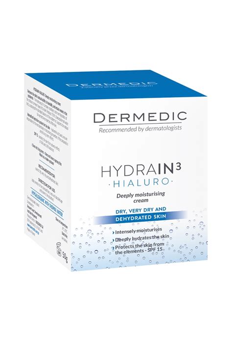 DERMEDIC HYDRAIN3 HIALURO дълбоко хидратиращ крем SPF15 50g DM-112 | Subra