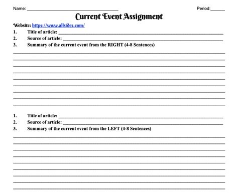 Current Event Assignment Passion For Social Studies