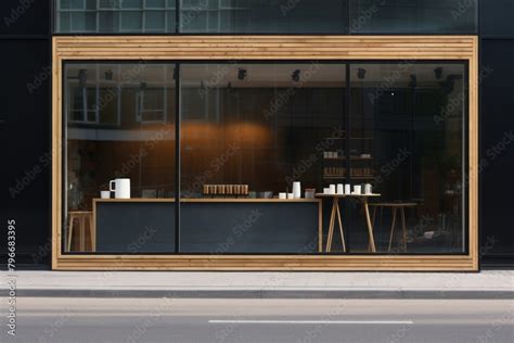 Glass Window Display Mockup Shop Interior Design Furniture Stock Photo Adobe Stock