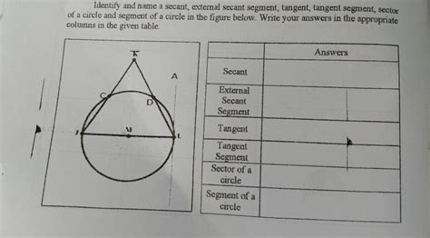 Identify And Name A Secant Extemal Secant Segment Gauthmath