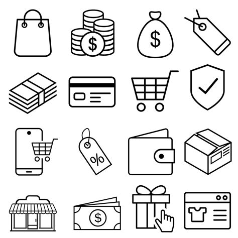 Shopping Icon Vector Set Ecommerce Illustration Sign Collection Online Store Symbol 21638009