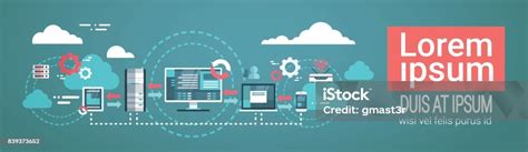 데이터 센터 클라우드 컴퓨터 연결 호스팅 서버 데이터베이스 동기화 기술 개념에 대한 스톡 벡터 아트 및 기타 이미지 개념 개념 기호 개인 장식품 Istock