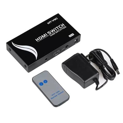 jual hdmi switch and splitter 2x4 matrix 2 input 4 output shopee