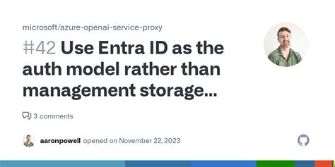 Use Entra Id As The Auth Model Rather Than Management Storage Table