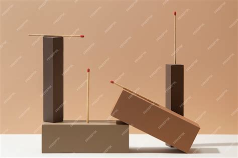 Free Photo View Of Matchsticks With Geometric Shapes