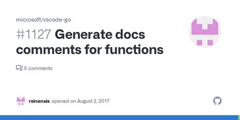 Generate Docs Comments For Functions Issue Microsoft Vscode Go GitHub