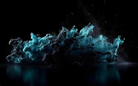 잉크 물에 아크릴 페인트 스플래시가 있는 추상 미술 배경 Generative Ai 프리미엄 사진