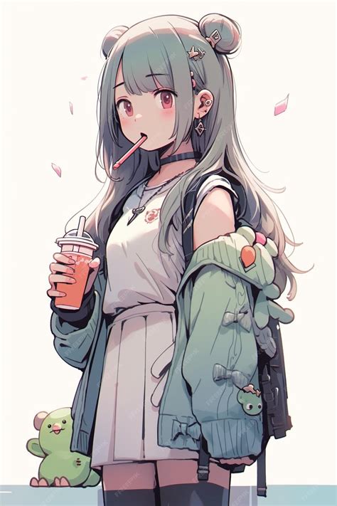 Premium Photo Cute Anime Girl Kawaii Japanese Anime Character