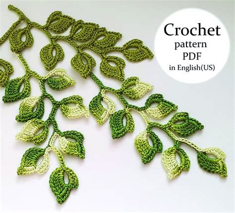 Crochet Branch Pattern Crochet Twig Tutorial Flower Applique Pattern