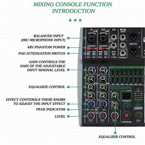 Professional Channel Mixer Built In DSP Segment Balanced Effect Bluetooth Support