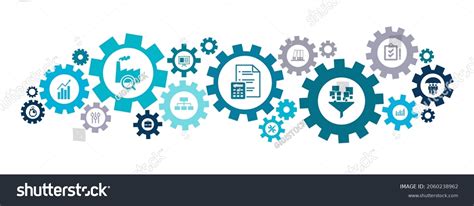 Operations Management Vector Illustration Blue Concept Stock Vector Royalty Free 2060238962