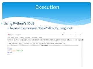Python Interpreter And Interactive Mode Ppt