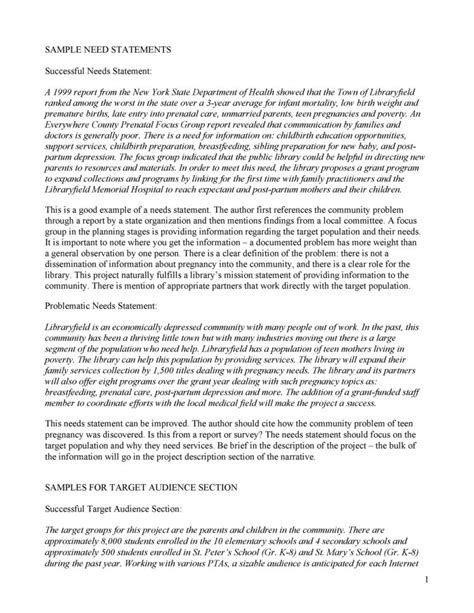 50 Effective Statement Of Need Templates And Examples Templatelab