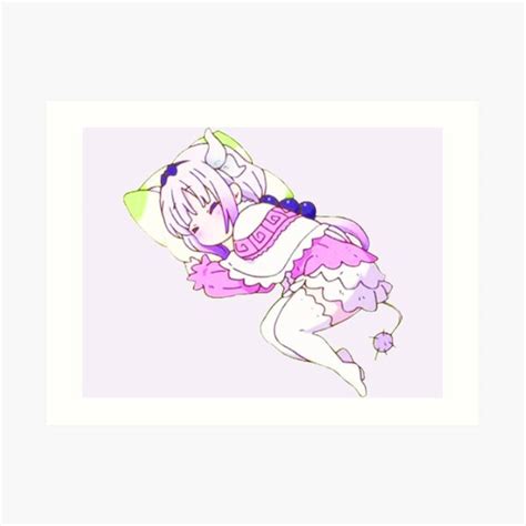 Miss Kobayashi S Dragon Maid Kanna Kamui Full Body Sleeping Art Print By Thepeachpit Redbubble